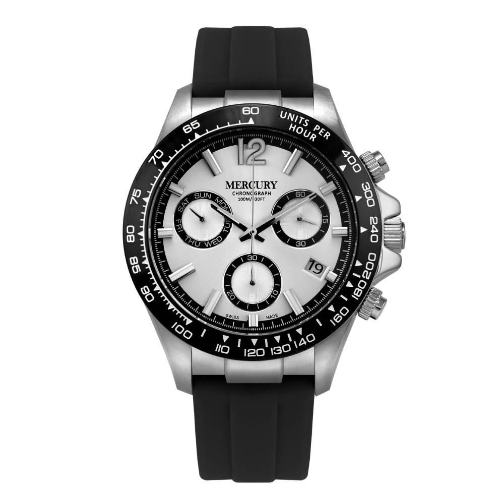 Men's watch, quartz movement, white dial - MER-0101