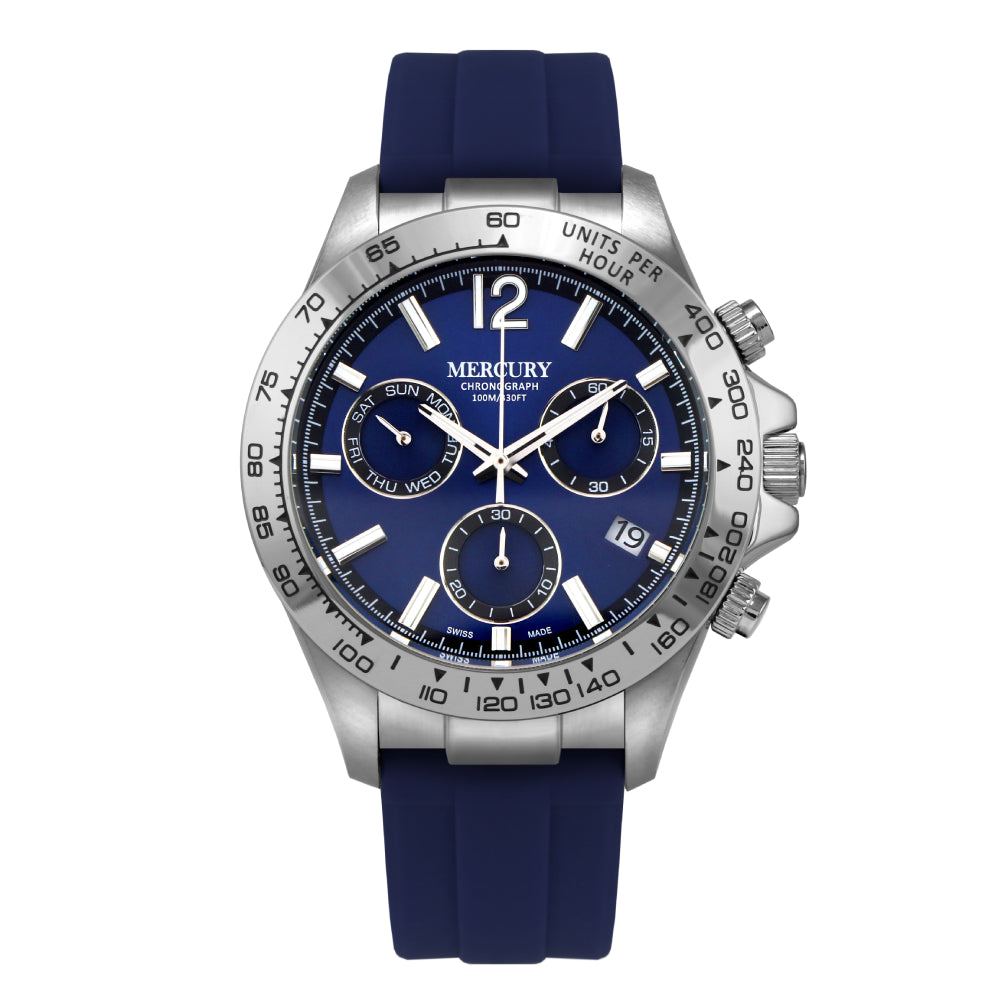 Men's watch, quartz movement, blue dial - MER-0100