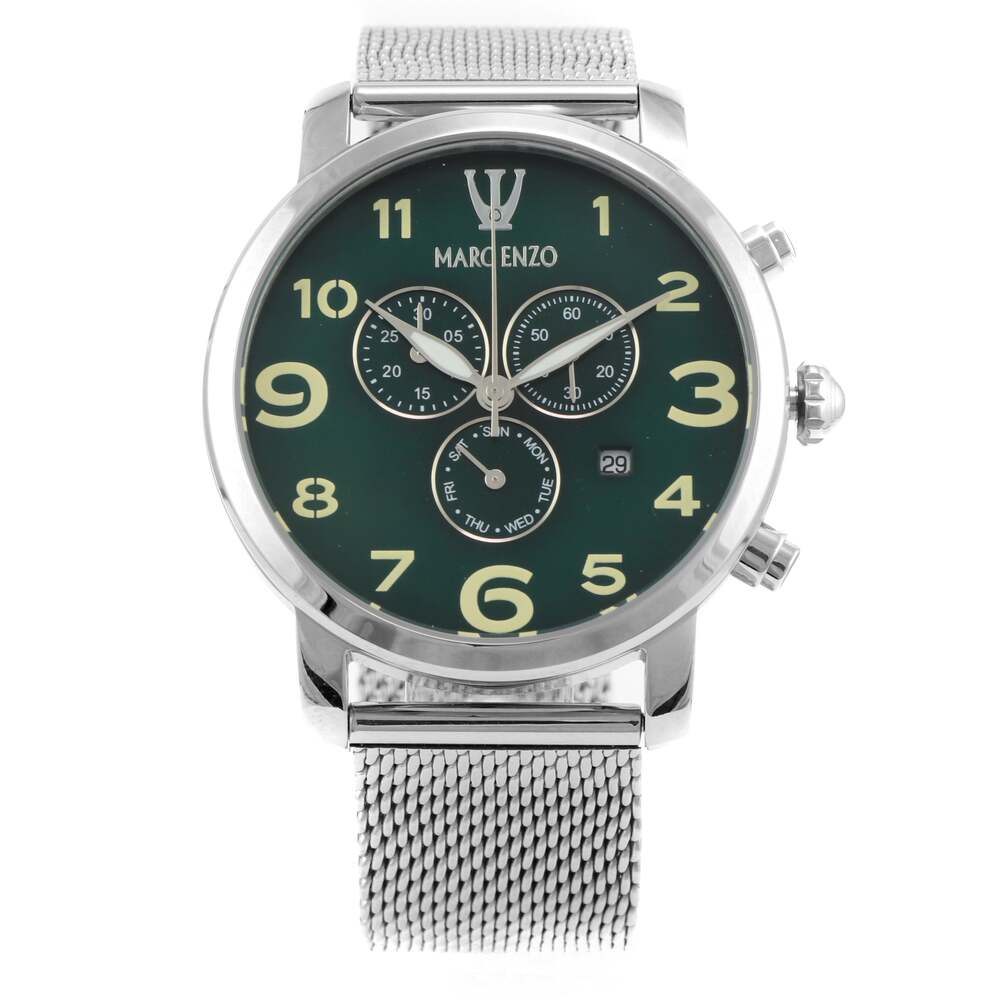 Men's watch, quartz movement, green dial - MAR-0043