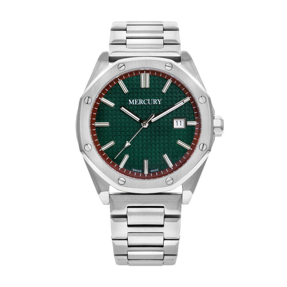 Men's watch, quartz movement, green dial - MER-0098
