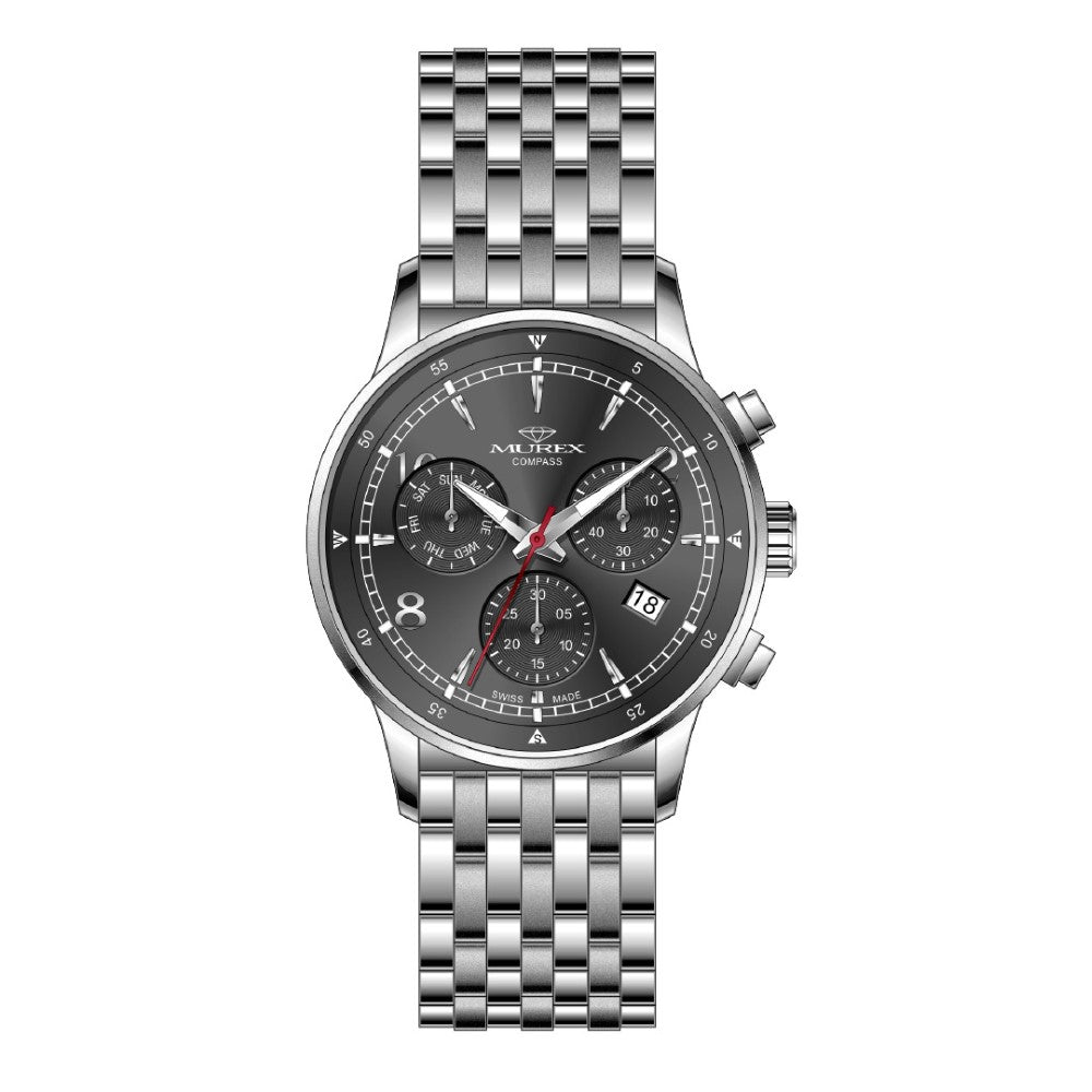 Men's watch, quartz movement, gray dial - MUR-0058