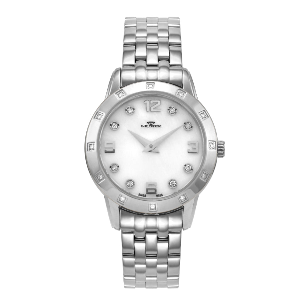Women's Watch Quartz Movement Pearly White Dial Color - MUR-0111 (20/D ...