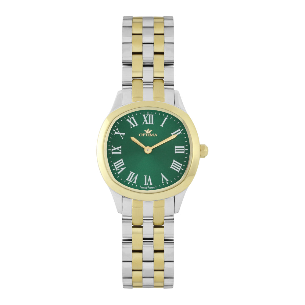 Women's quartz watch, green dial color - OPT-0128