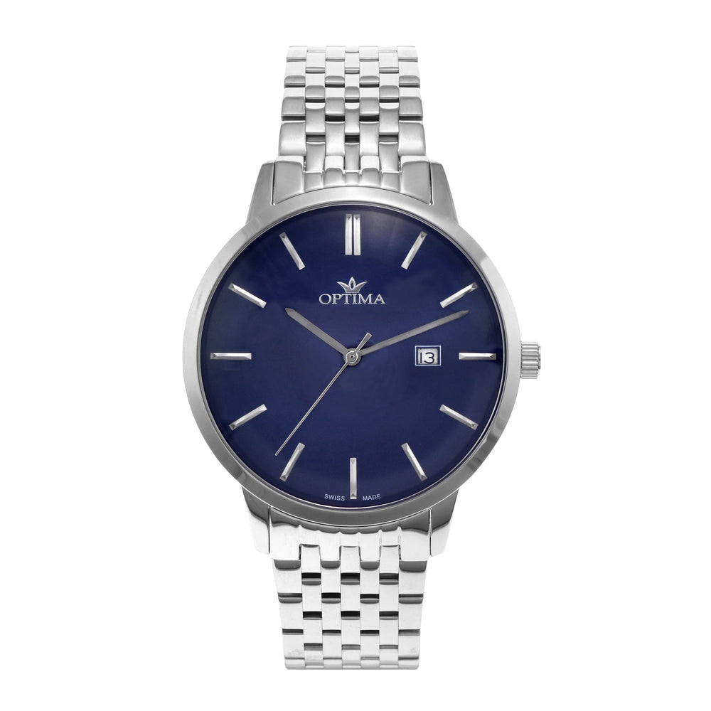 Men's watch, quartz movement, blue dial color - OPT-0042