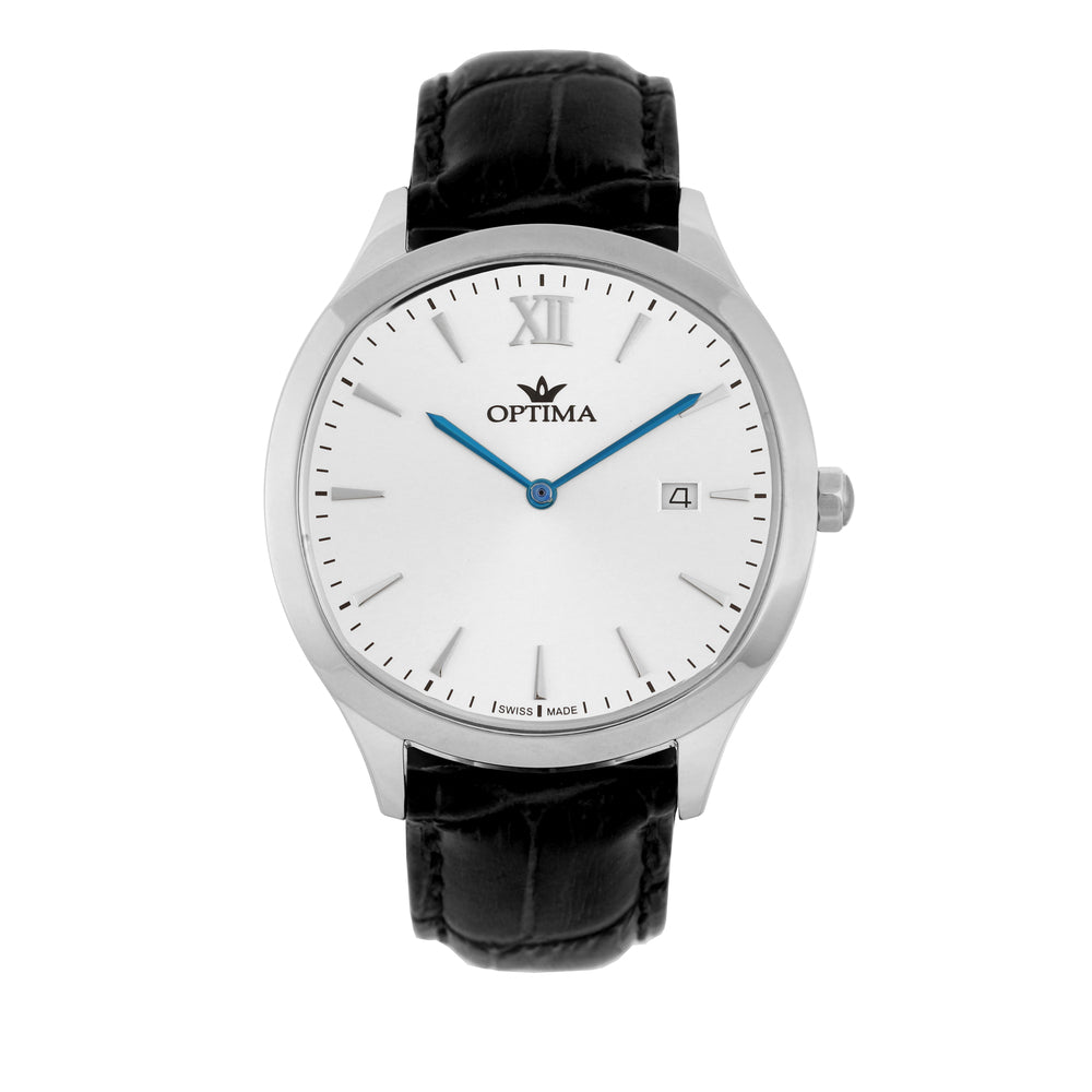 Men's watch, quartz movement, white dial - OPT-0057