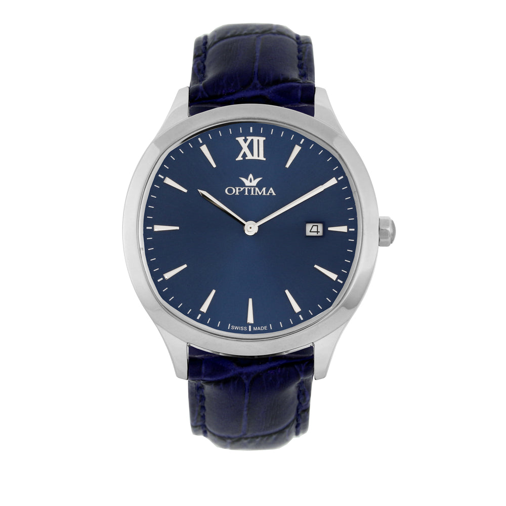 Men's watch, quartz movement, blue dial - OPT-0058