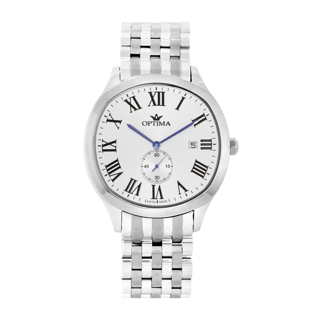 Men's watch, quartz movement, white dial - OPT-0059