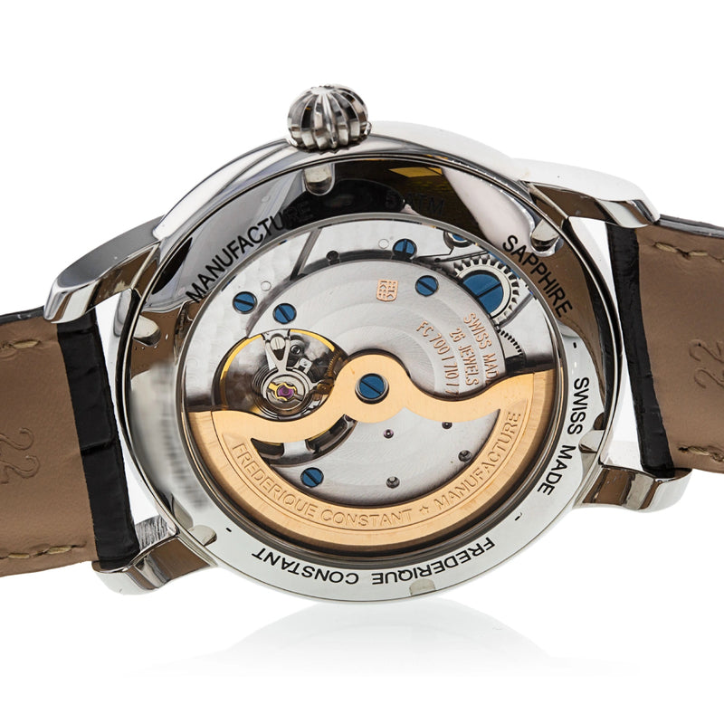 ساعة رجالية حركة أوتوماتيكية لون مينا أسود - FC-0050