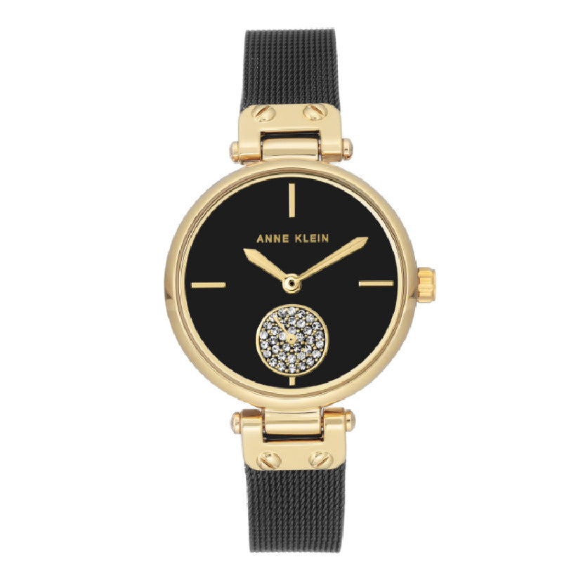 Women's watch, quartz movement, black dial - AK-0087