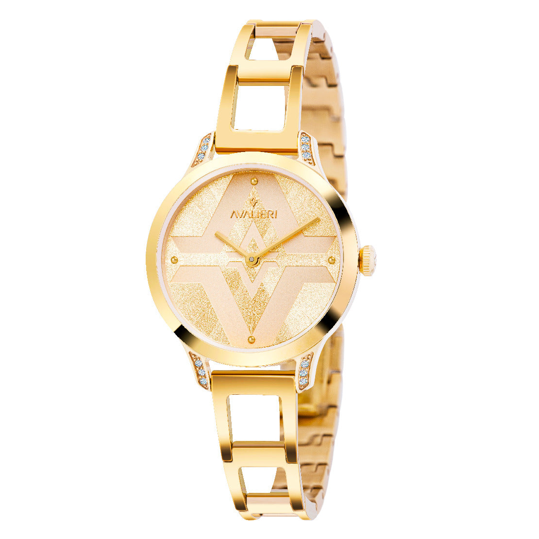 Women's watch, quartz movement, gold dial color - AV-2501B