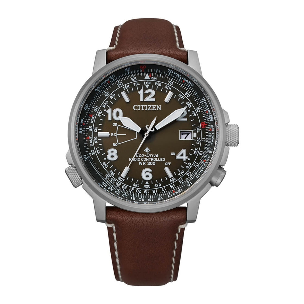Men's watch, light-powered movement, brown dial - CB0240-29X