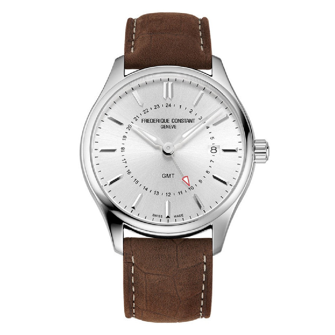 Men's watch, quartz movement, silver dial - FC-0208