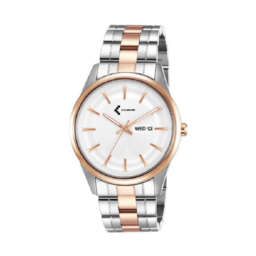 Men's watch, quartz movement, white dial - KM-0035