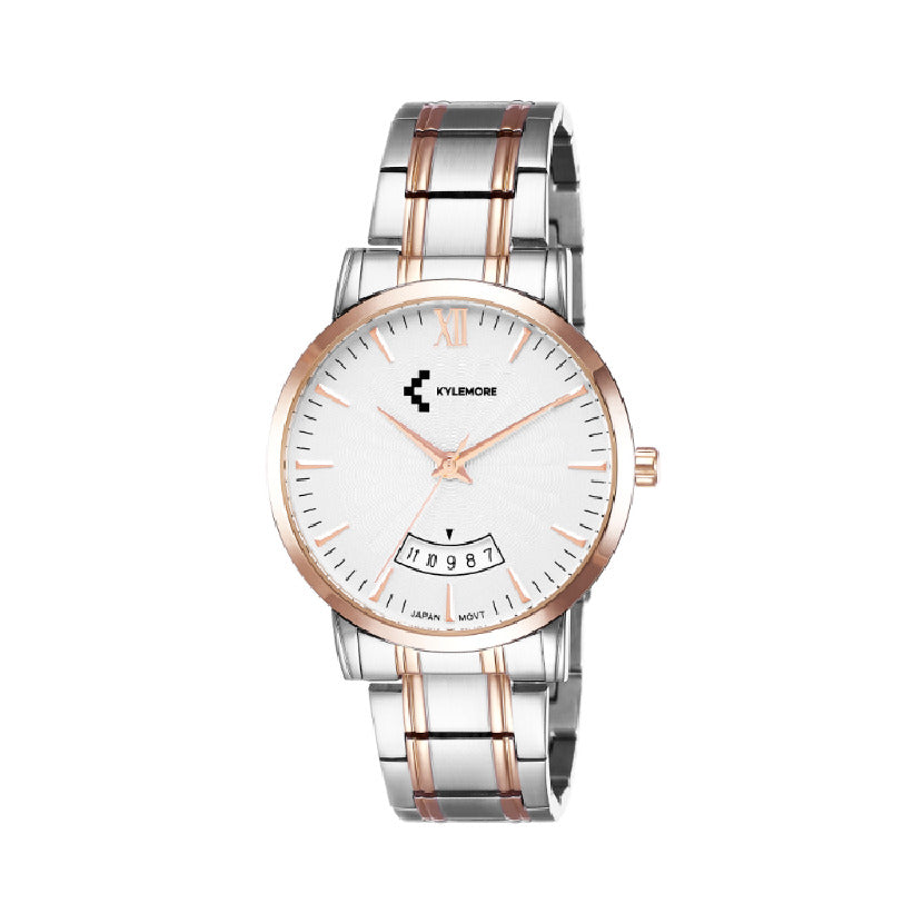 Men's watch, quartz movement, white dial - KM-0056