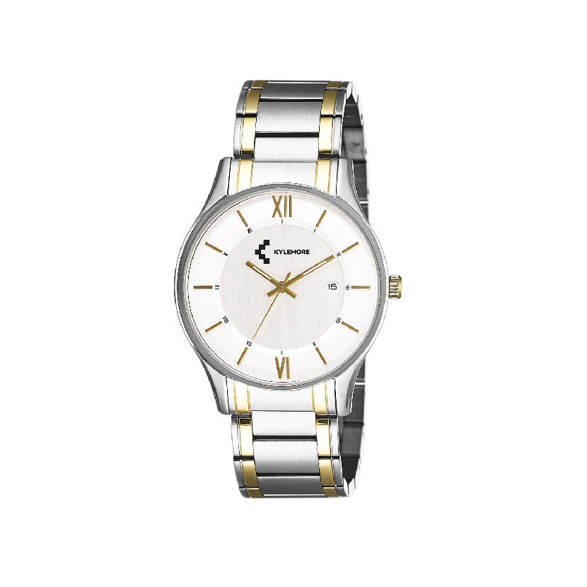 Men's watch, quartz movement, white dial color - KM-0065