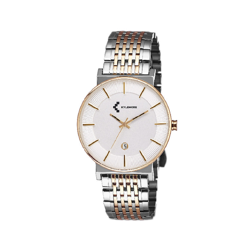 Men's watch, quartz movement, white dial - KM-0075