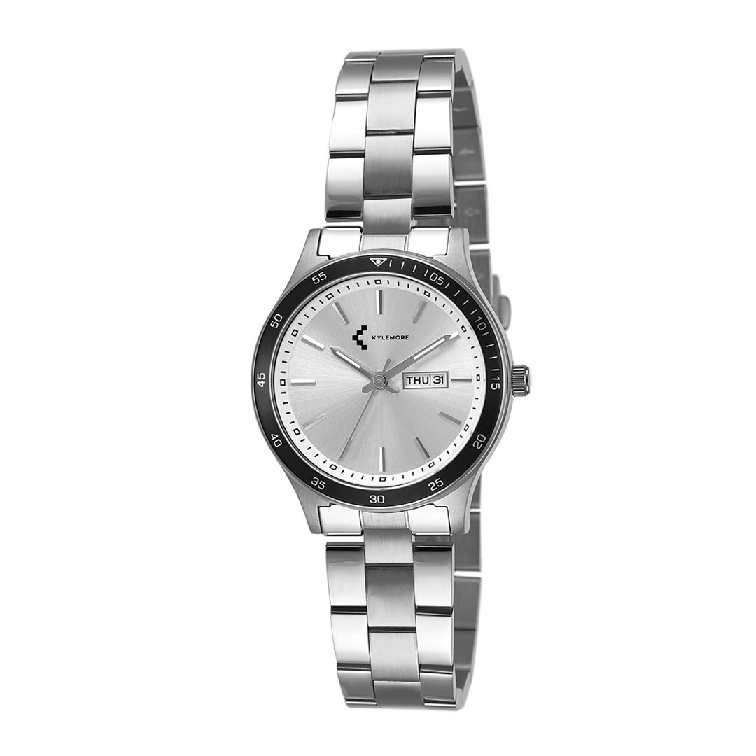 Watch for men and women, quartz movement, silver dial color - KM-0122