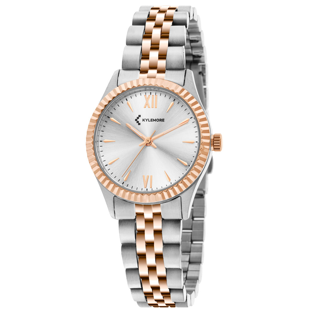 Women's watch, quartz movement, silver dial - KM-1014