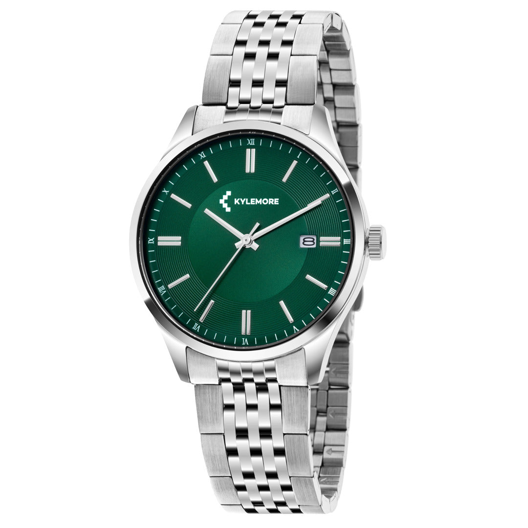 Men's watch, quartz movement, green dial - KM-1028