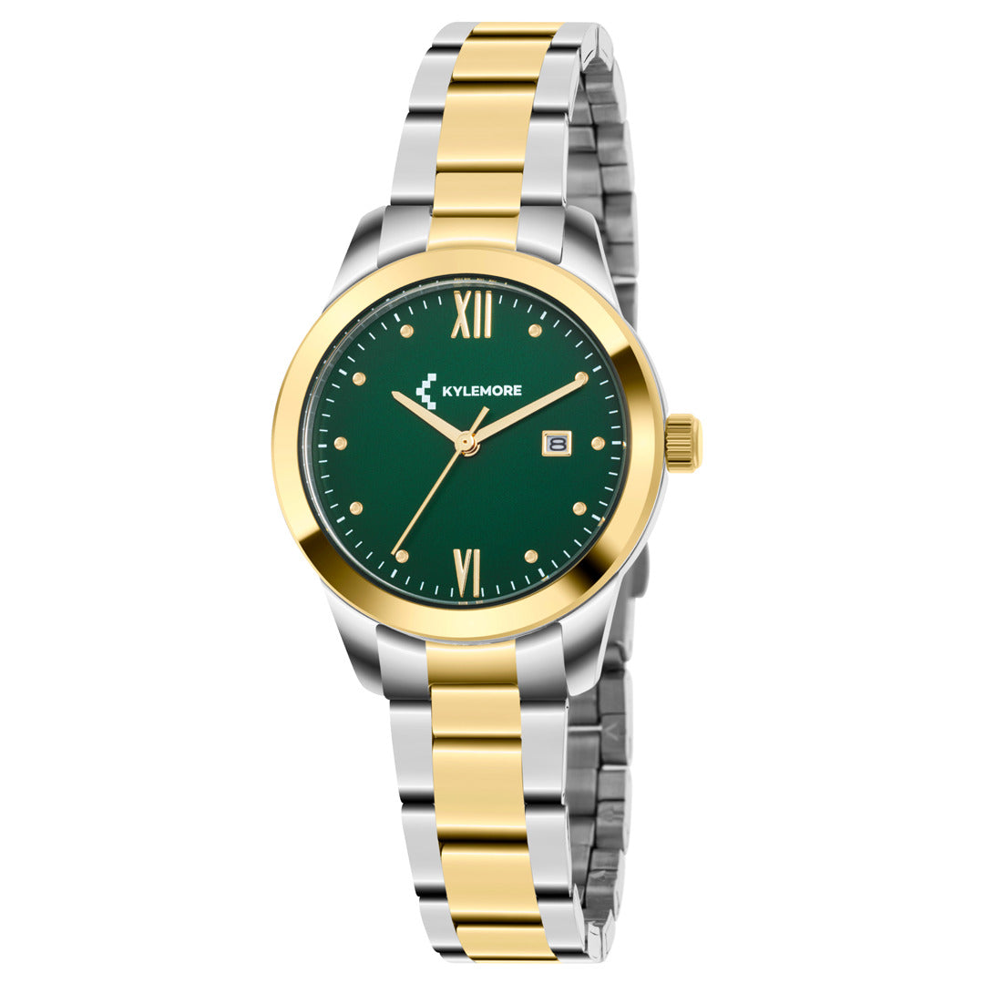 Women's quartz watch, green dial color - KM-1039