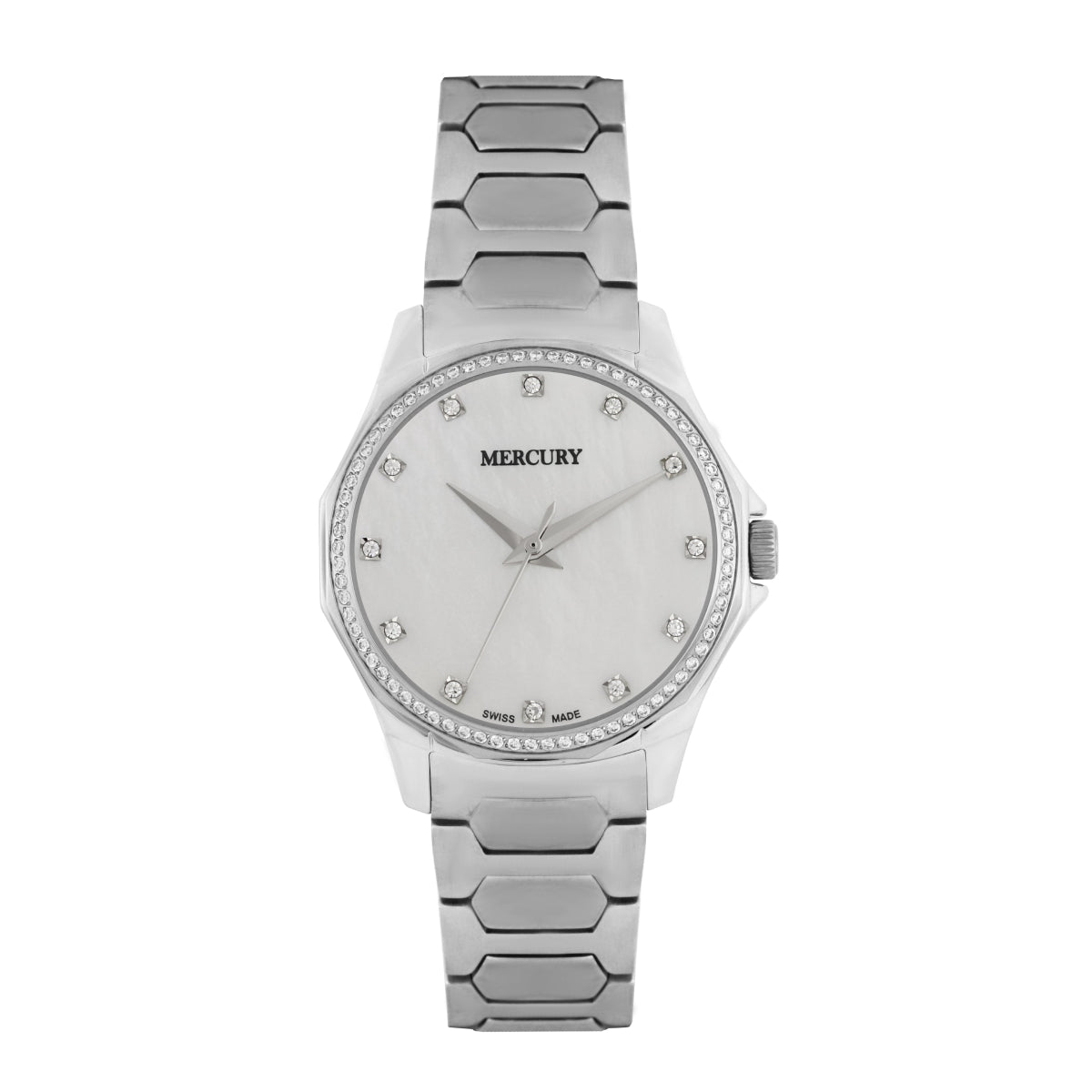 Women's watch, quartz movement, pearly white dial color - MER-0021