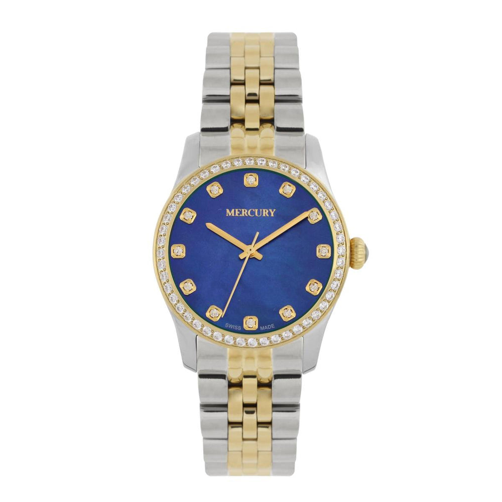 Women's quartz watch, blue dial color - MER-0025