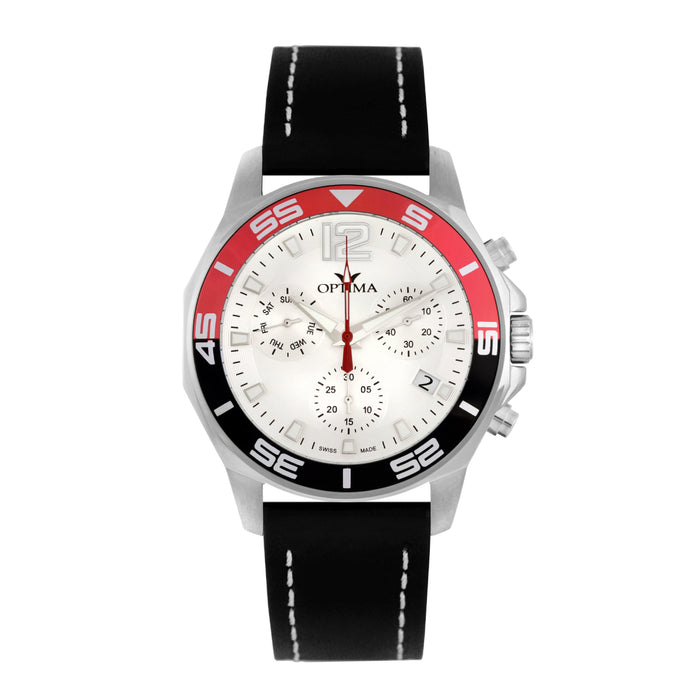 Men's watch, quartz movement, white dial - OPT-0006