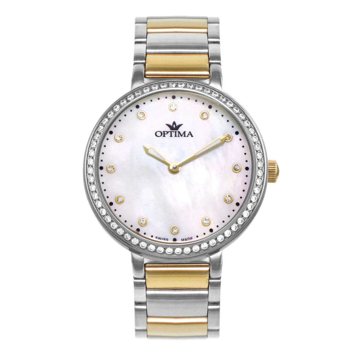 Women's watch, quartz movement, pearly white dial color - OPT-0030